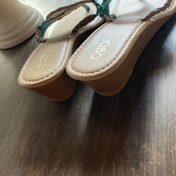 Cato | Shoes | Turquoise Wedge Sandals | Poshmark
